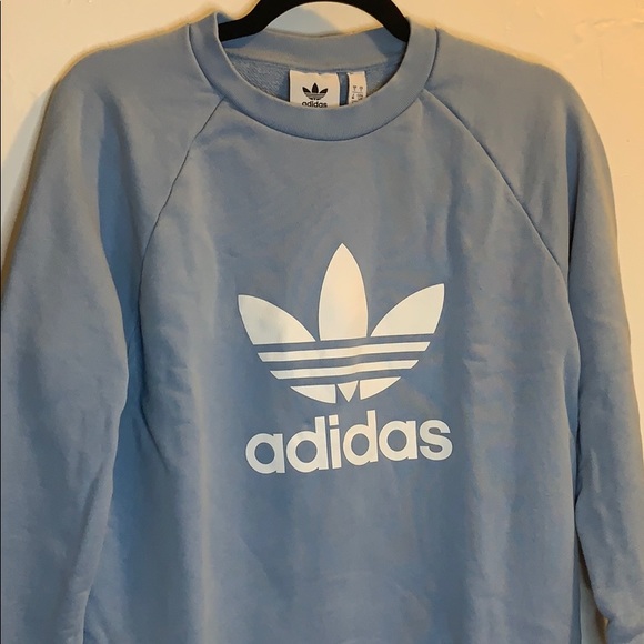 adidas | Sweaters | Adidas Originals Trefoil Blue Oversized Sweater ...
